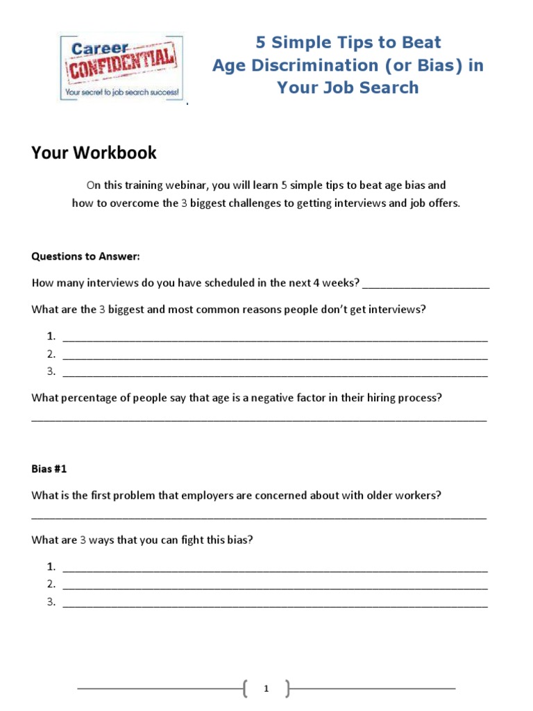 5 Simple Tips To Beat Age Bias Webinar WORKSHEET | PDF | Résumé | Ageism