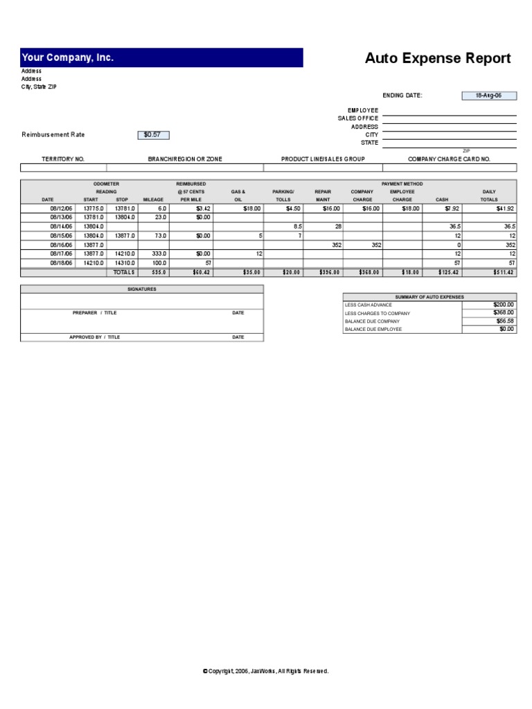 Auto Expense Report | PDF | Service Industries | Payments