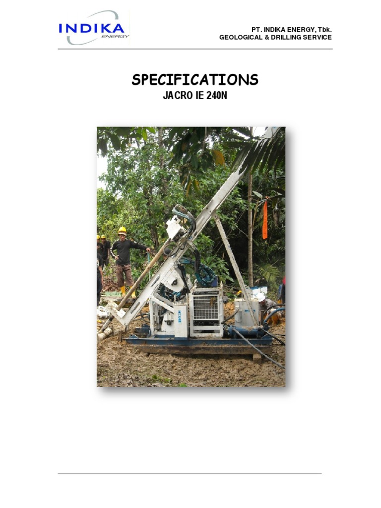 Jacro IE 240N Drilling Rig Specifications | PDF | Engines | Machines