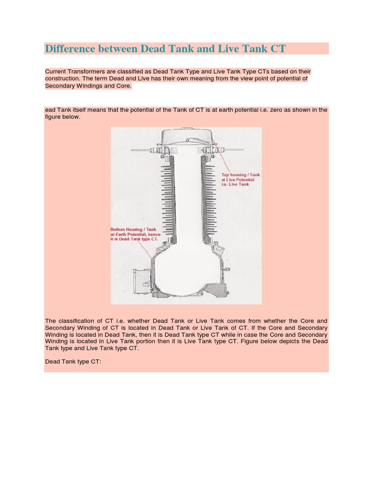 Dead Tank and Live Tank | PDF | Transformer | Insulator (Electricity)