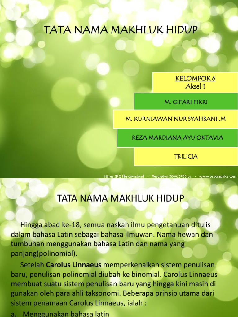 Tata Nama Makhluk Hidup | PDF Tata Nama Makhluk Hidup | PDF