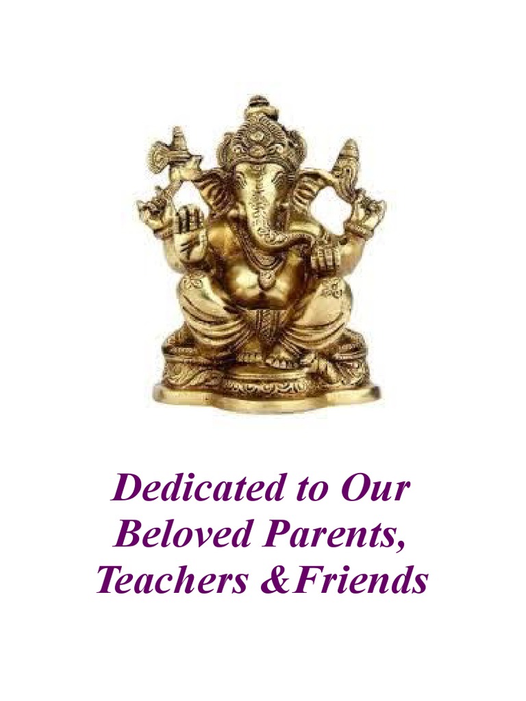 Dedicated To Our Beloved Parents, Teachers &friends | PDF