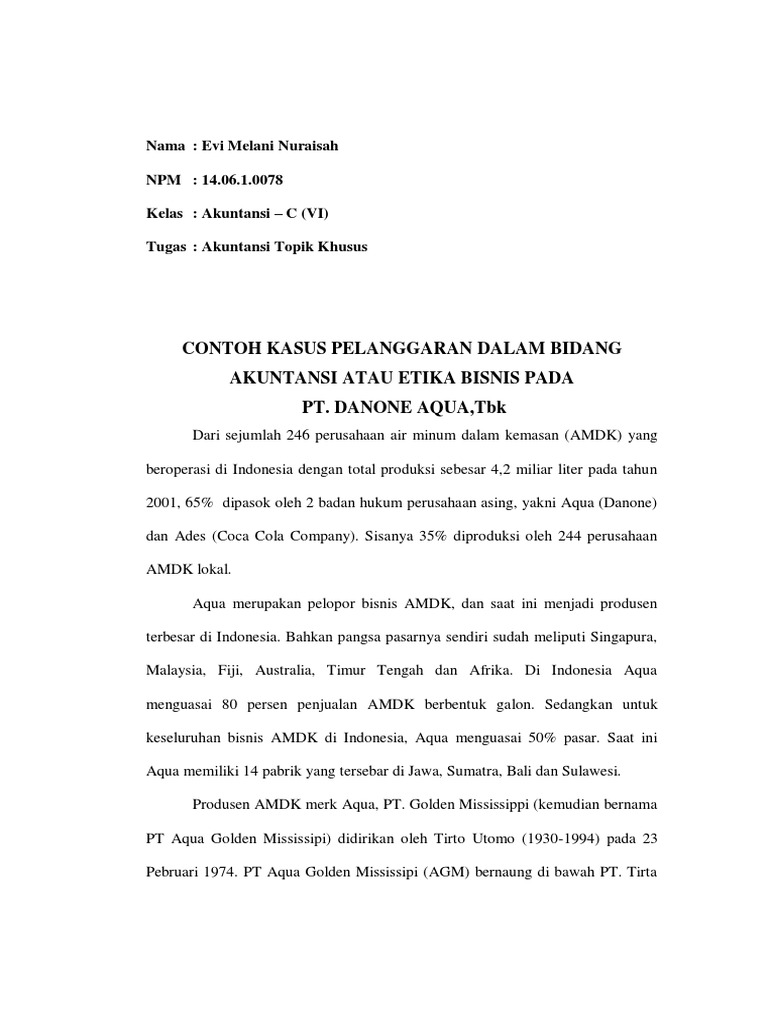 Skandal PT Aqua Danone | PDF