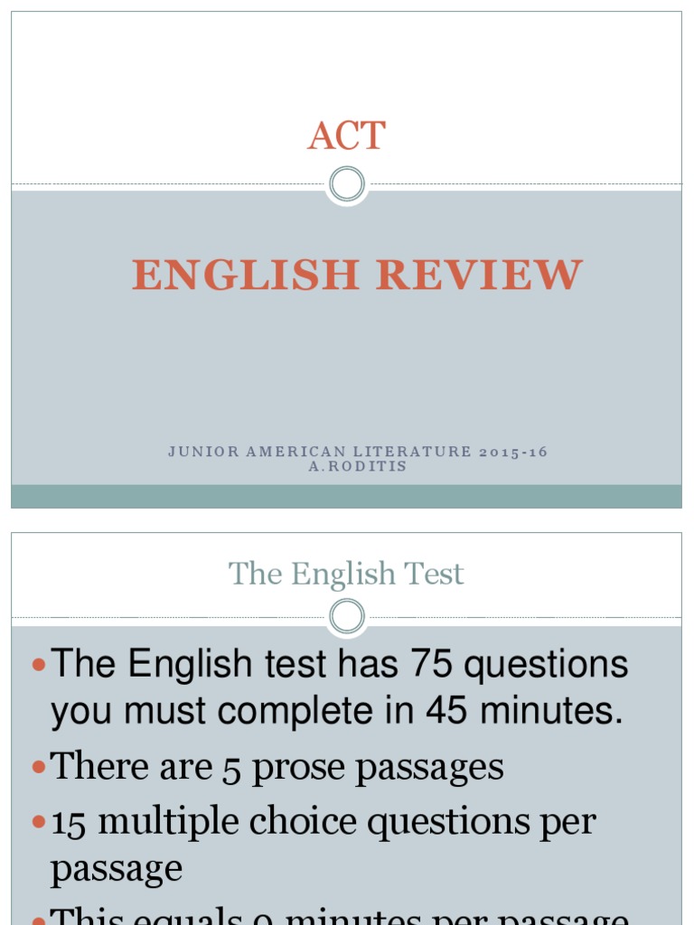ACT English Test Strategies | PDF | Morphology | Syntactic Relationships