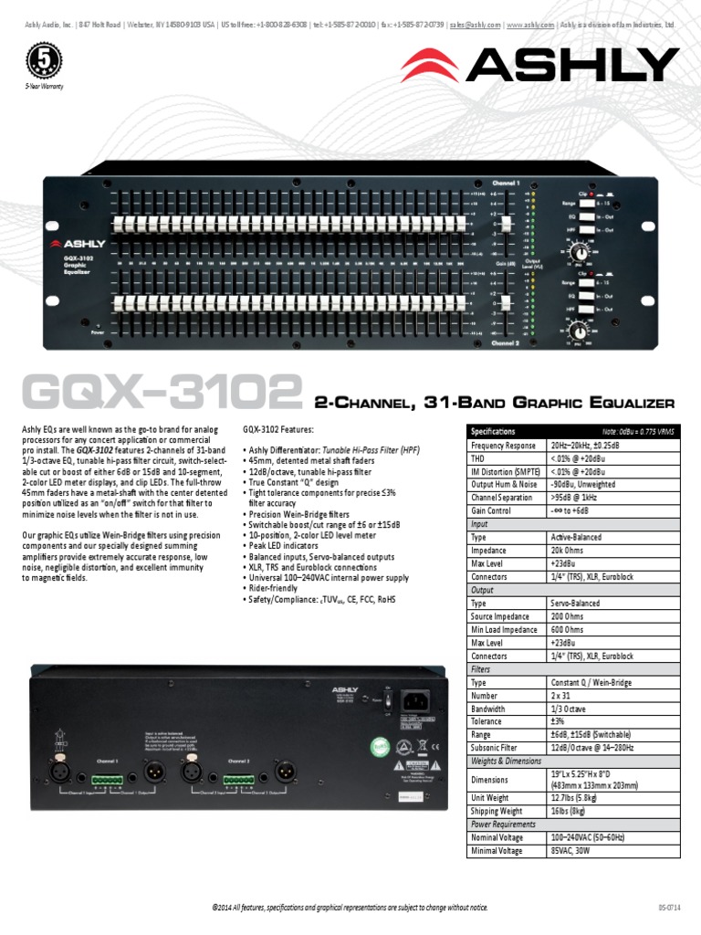 GQX 3102 | PDF | Equalization (Audio) | Distortion