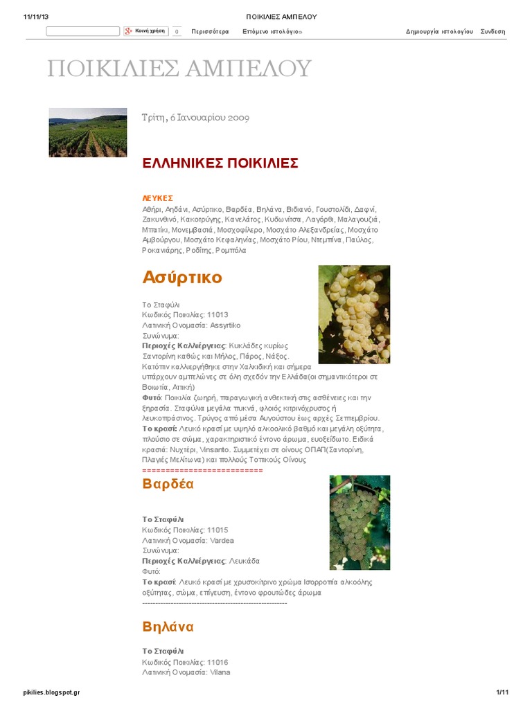 ΠΟΙΚΙΛΙΕΣ ΑΜΠΕΛΟΥ | PDF