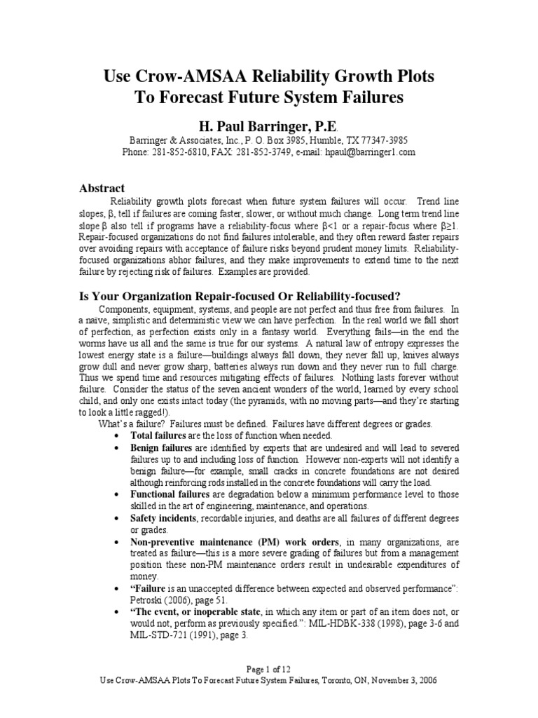 Barringer IMEC 2006 Toronto Paper | PDF | Reliability Engineering | Risk