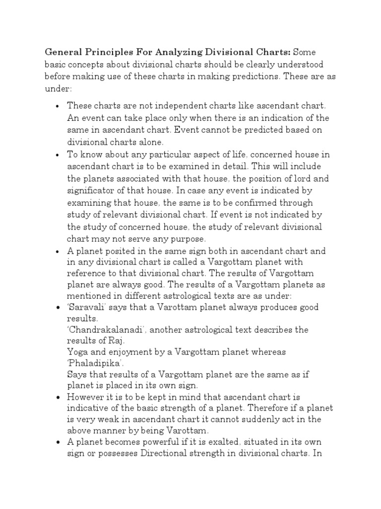 General Principles for Analyzing Divisional Charts: Key Concepts ...