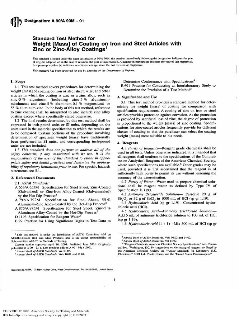 Astm A90 | PDF