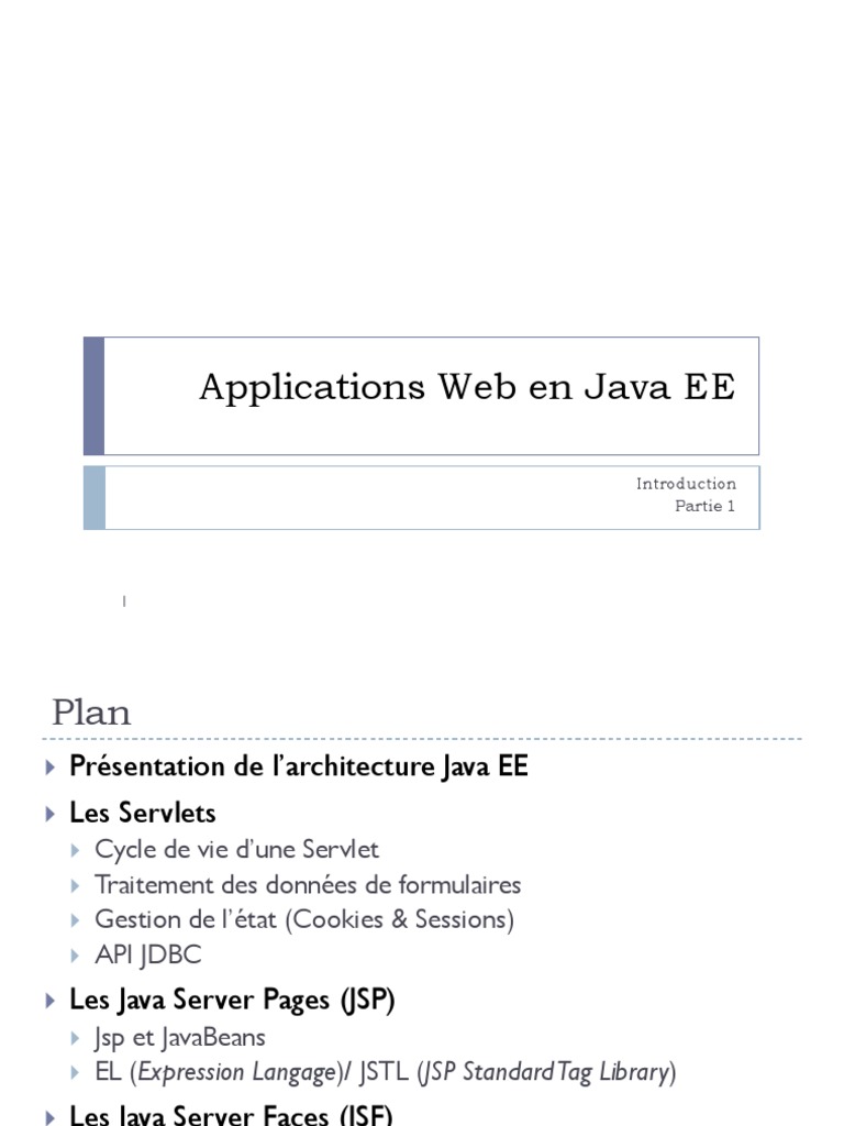 Java EE Partie 1 - v2 | PDF | Java (Langage de programmation) | Architecture de logiciel
