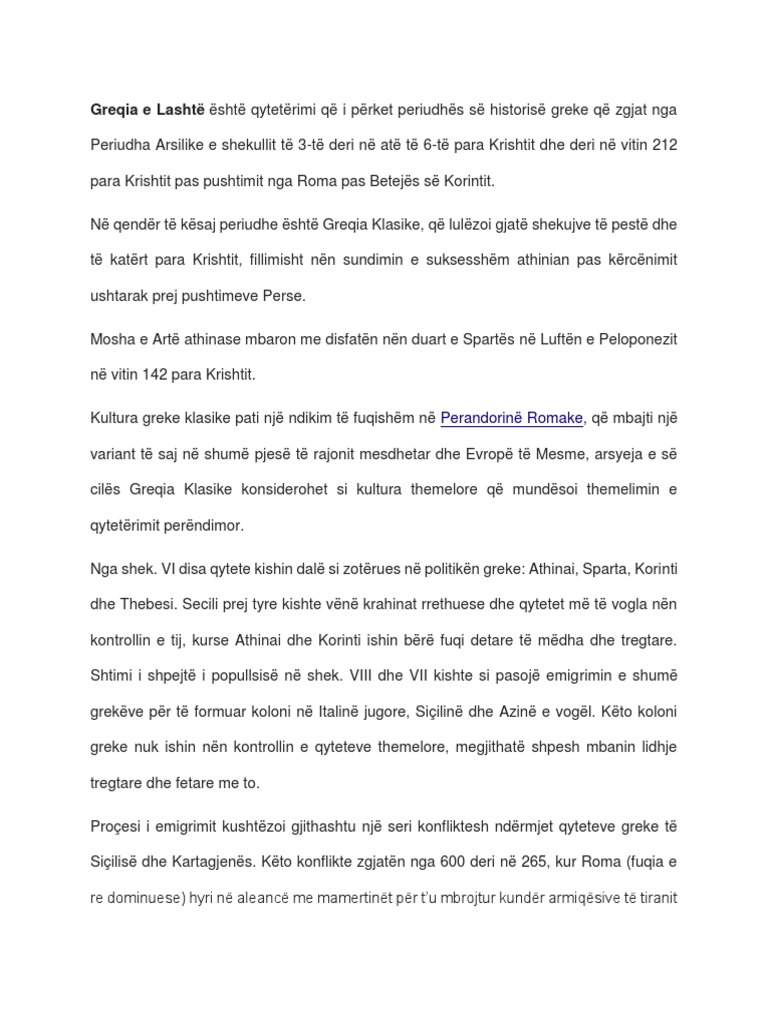 Greqia e Lashtë | PDF