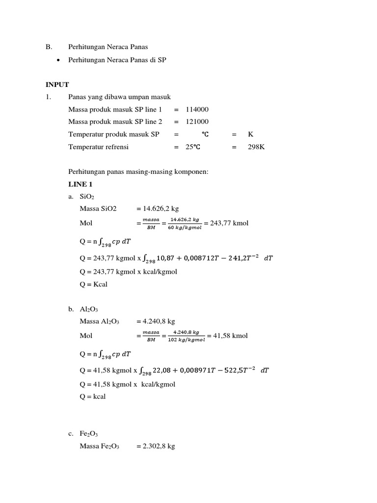 Perhitungan Neraca Panas | PDF