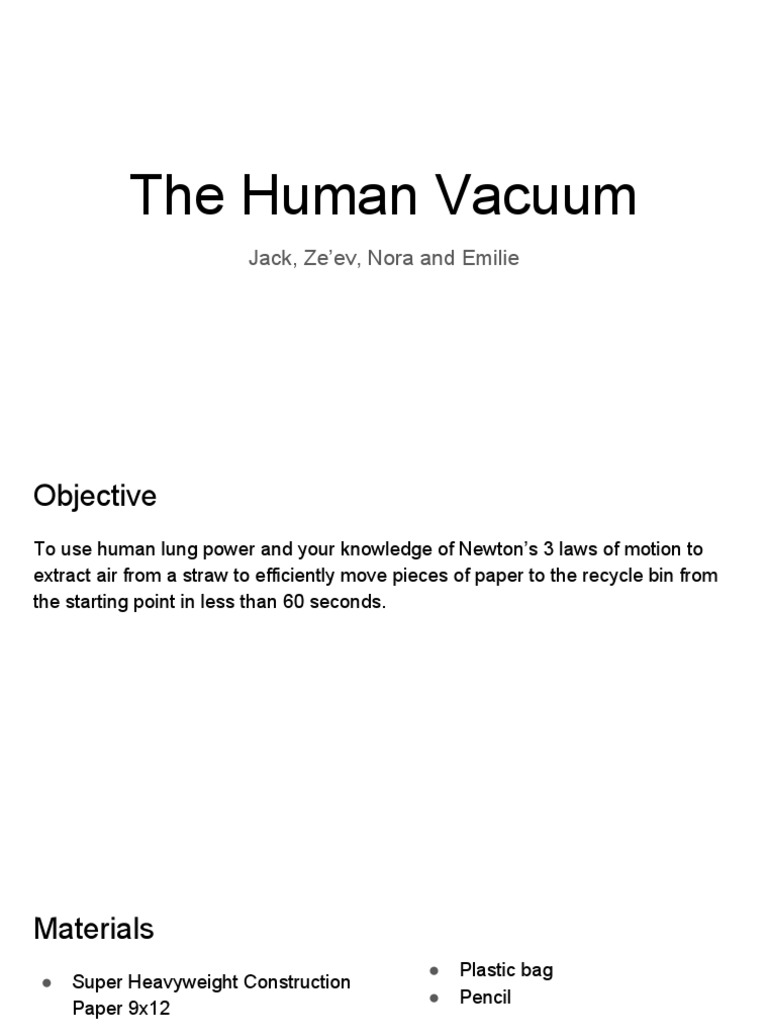 The Human Vacuum | PDF | Force | Motion (Physics)