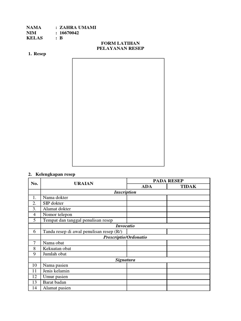 Form Resep | PDF | Kesehatan Holistik | Sains & Matematika