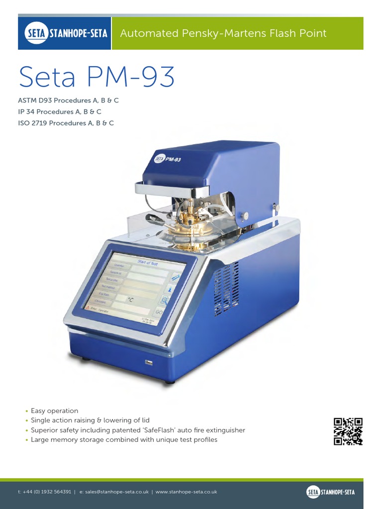 Automated Pensky-Martens Flash Point Seta Pm-93 | PDF | Petroleum ...