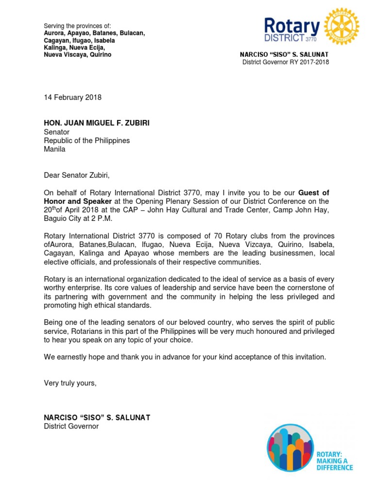 Letter To Sen. Migz Zubiri | PDF