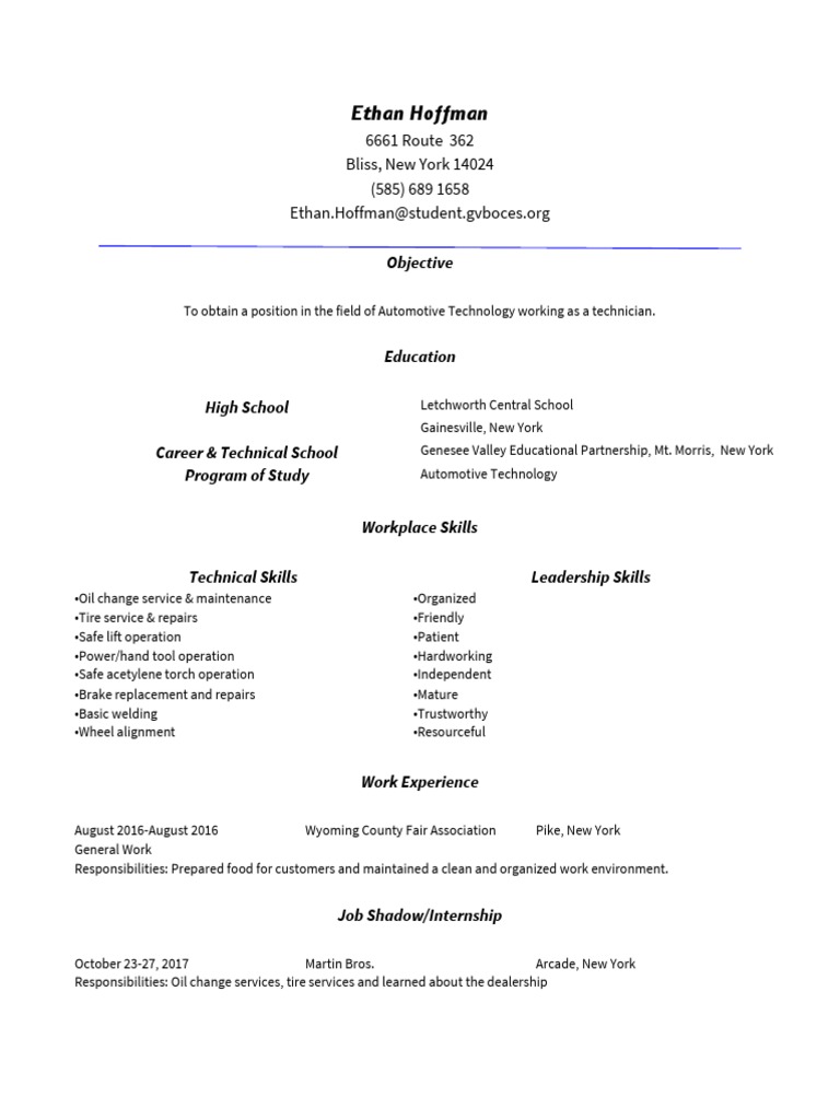 Ethan Hoffman Resume | PDF | Business