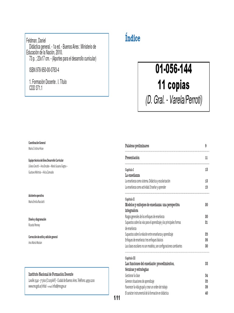 FELDMAN - Didáctica General - Cap. IV | PDF | Plan de estudios | Maestros