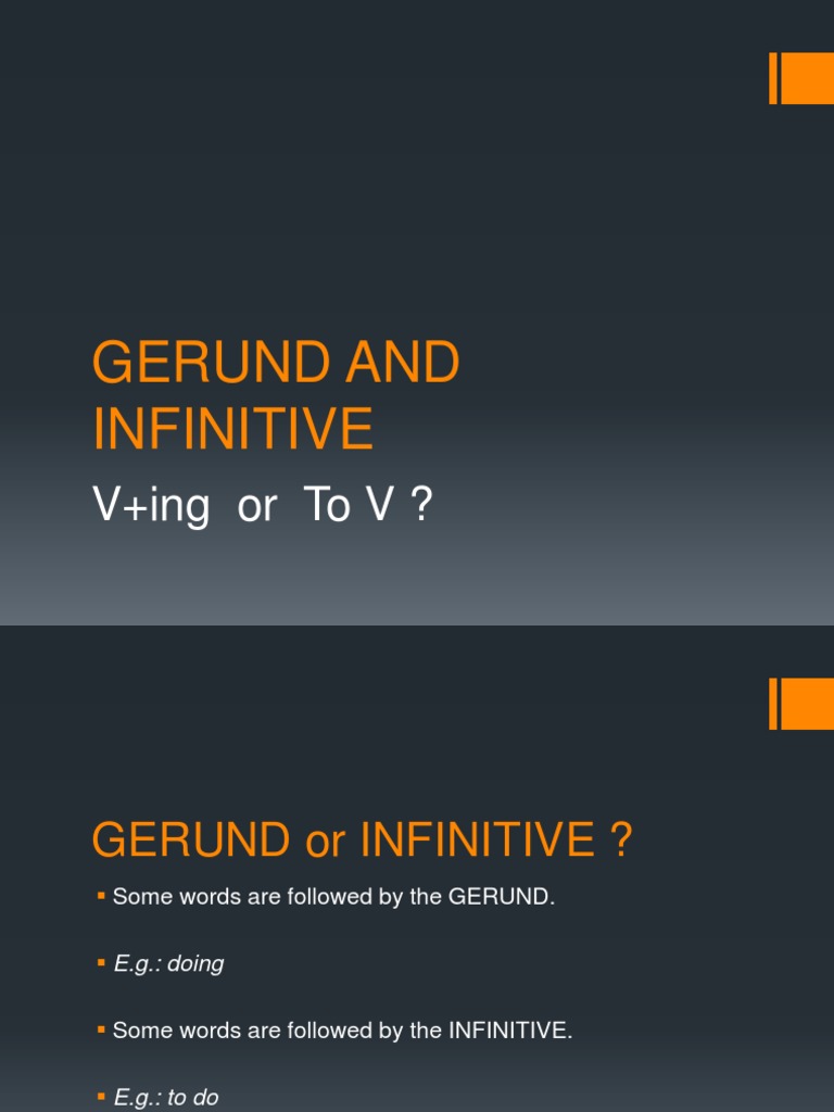 Understanding the Differences Between Gerunds and Infinitives | PDF ...