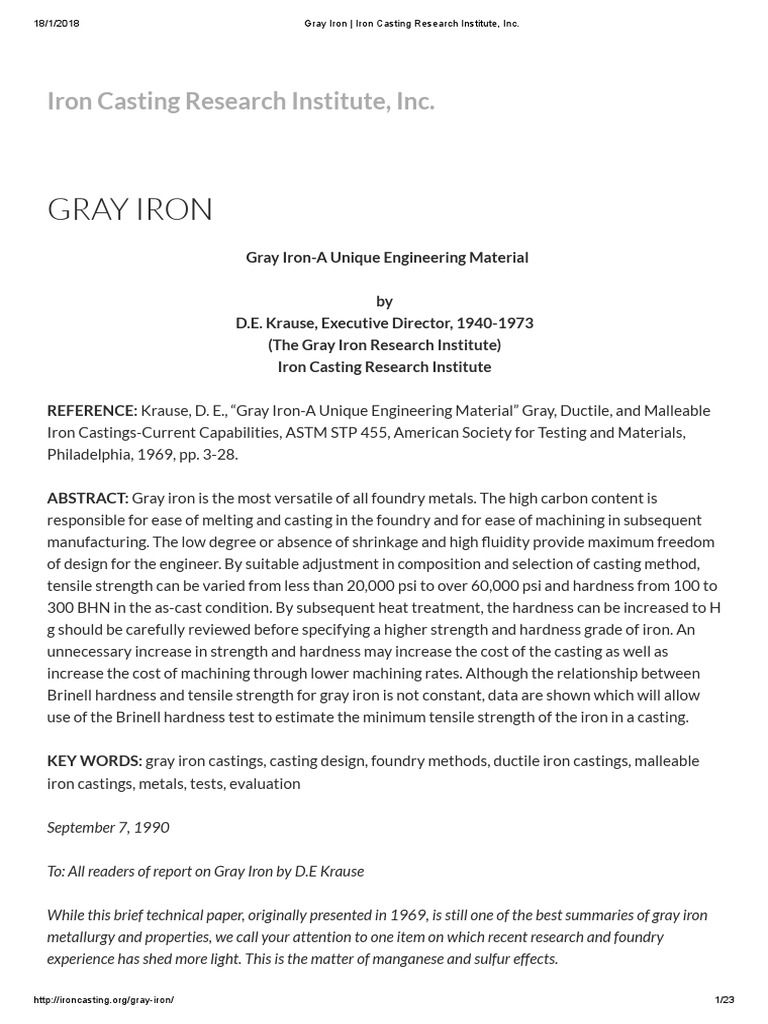 Iron Casting | PDF | Casting (Metalworking) | Iron