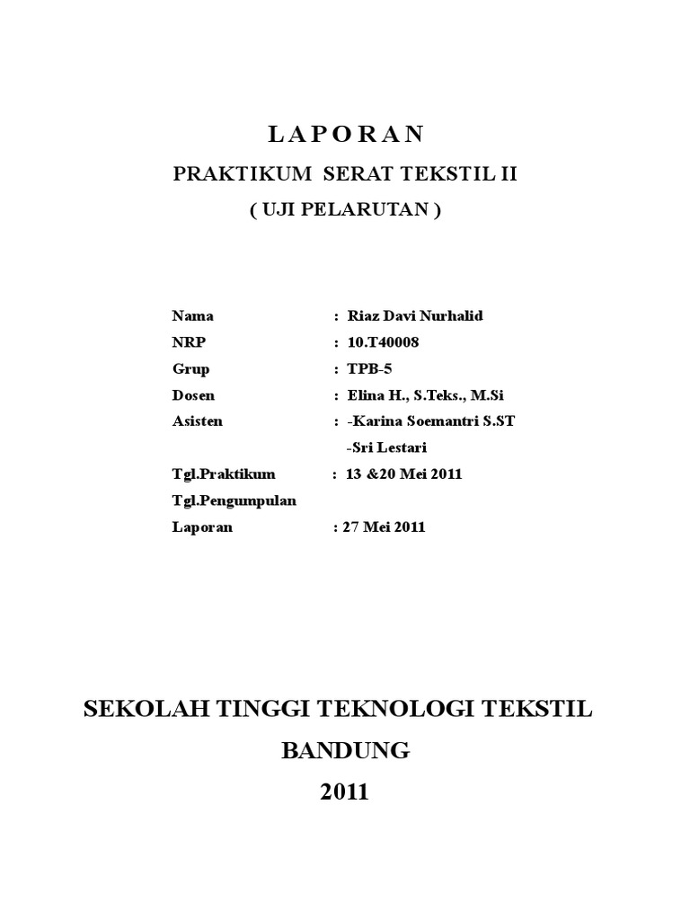 Lap. Uji Pelarutan | PDF