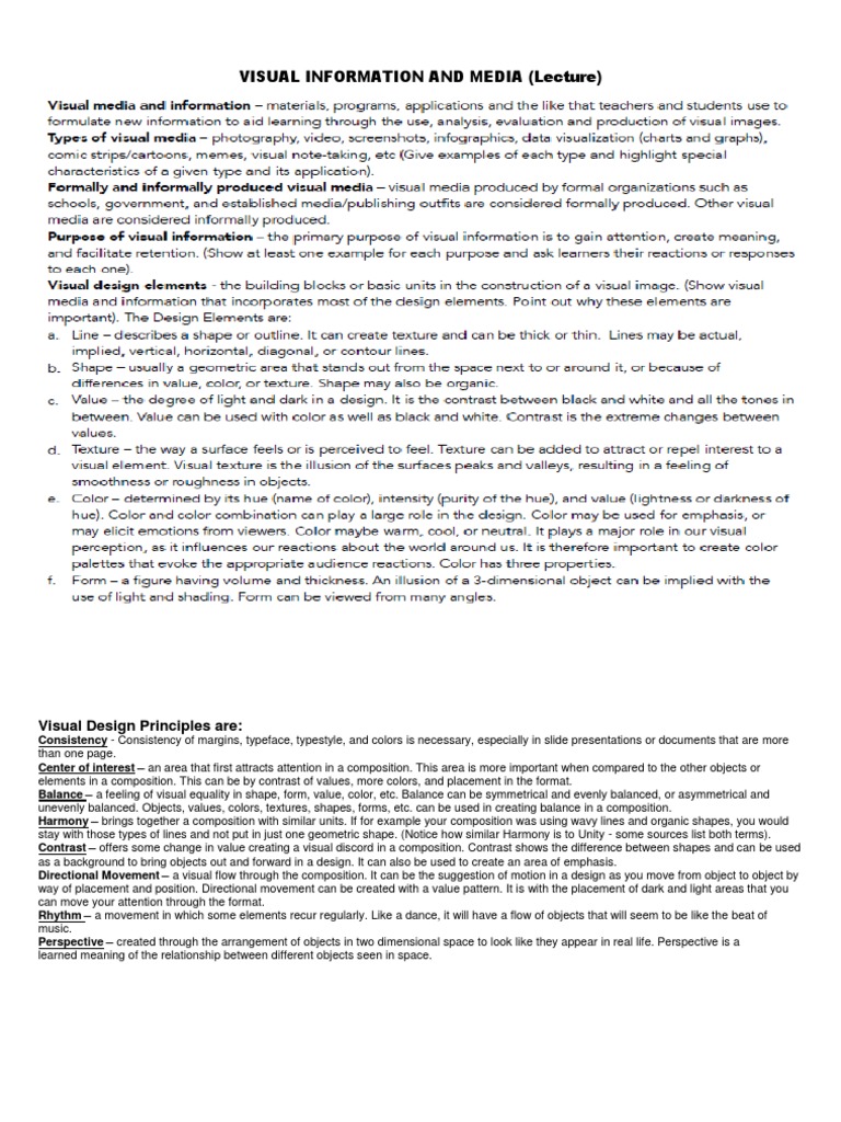 Visual Information and Media | PDF | Composition (Visual Arts ...