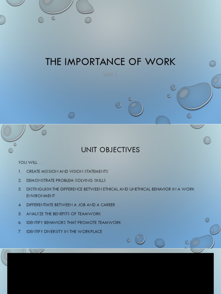 The Importance of Work | PDF | Further Education