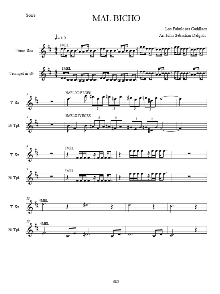 Brass Mal Bicho Fabulosos Cadillacs | PDF