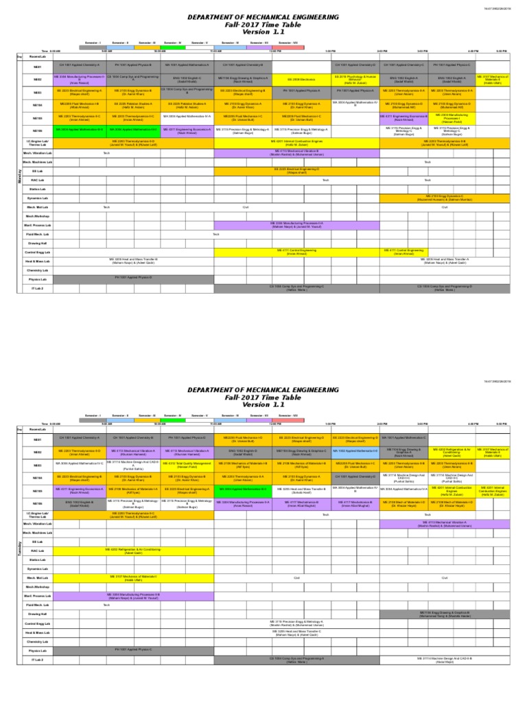 Time Table v-1.0 Updated | PDF