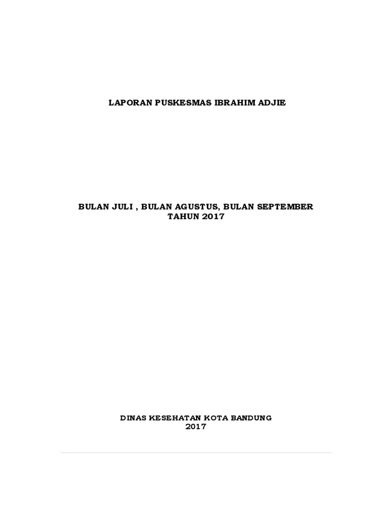Layout Laporan Kegiatan Puskesmas Terbaru | PDF