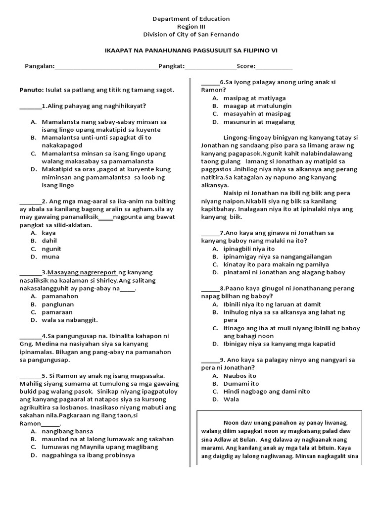 Filipino 6 | PDF