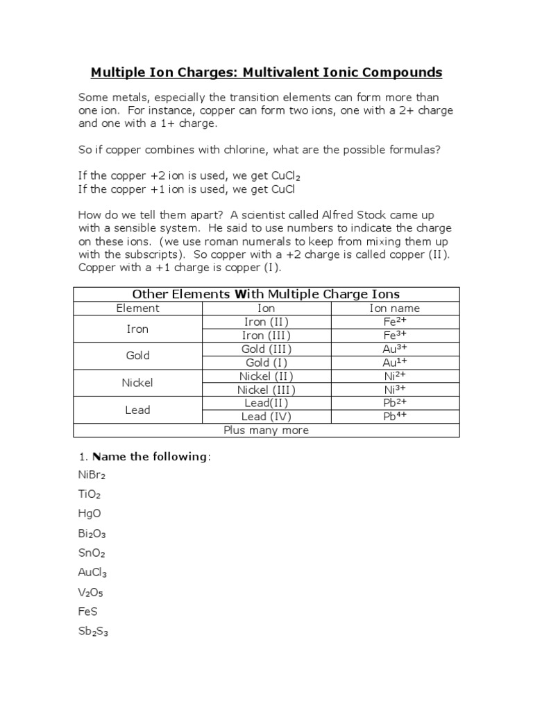 3f Multivalent Ionic Compounds | PDF