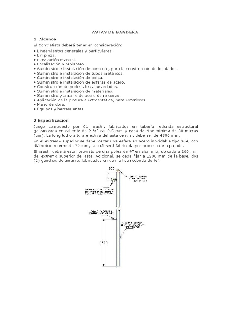Astas de Bandera | PDF | Aluminio | Tubería (transporte de fluidos)