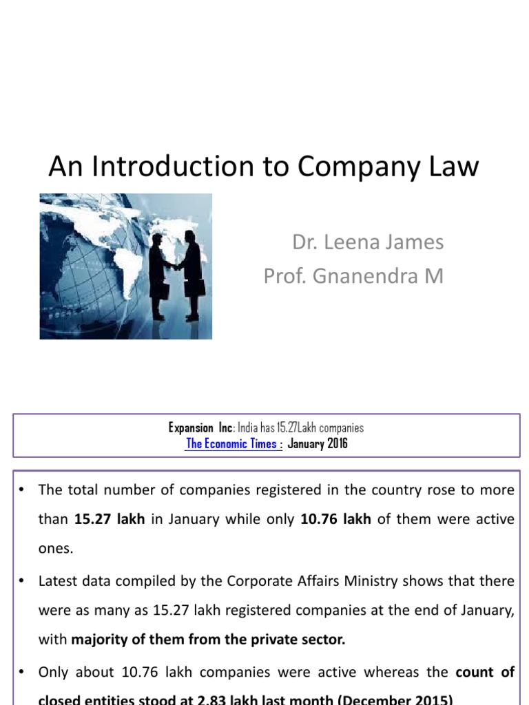 Introduction to Company Law Overview | PDF | Joint Stock Company ...