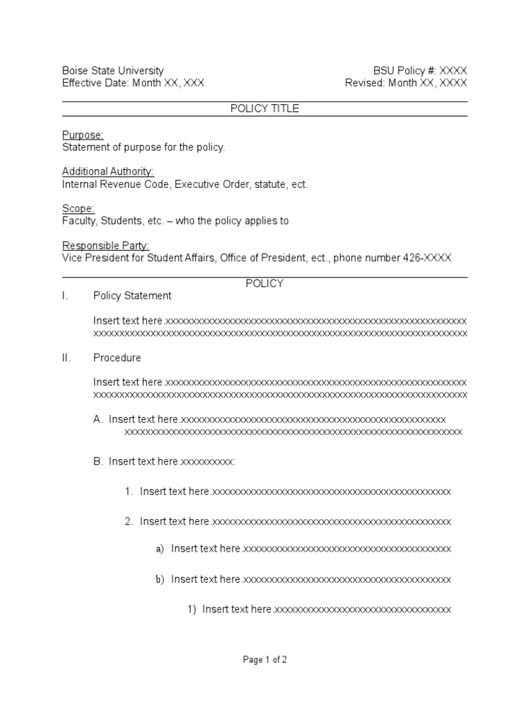 Policy Template | PDF