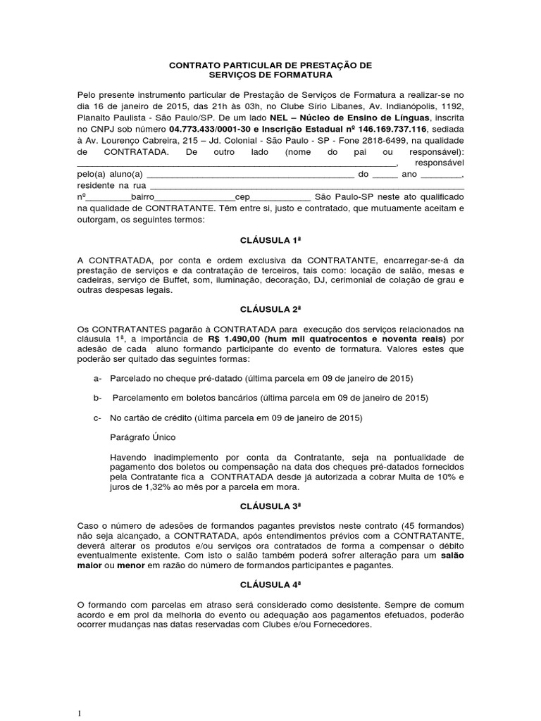 14 Contrato Format Ura | PDF | Economias | Business