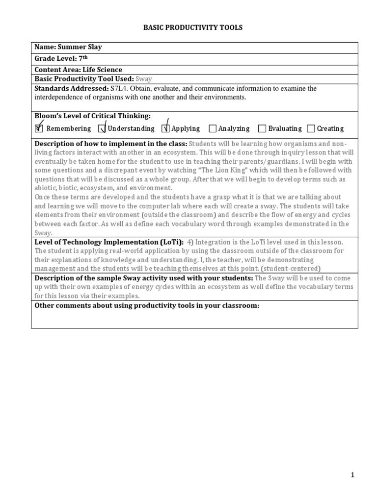 BPT Lesson Idea 2018 | PDF