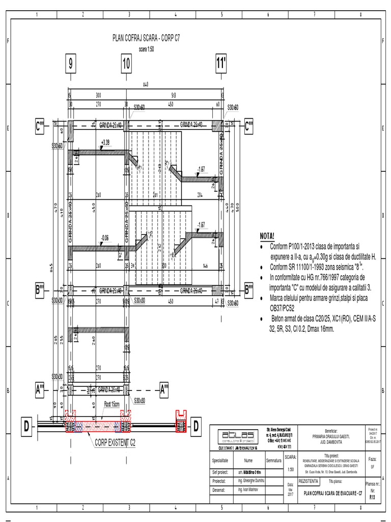 R13 Plan Cofraj Scara C7 | PDF