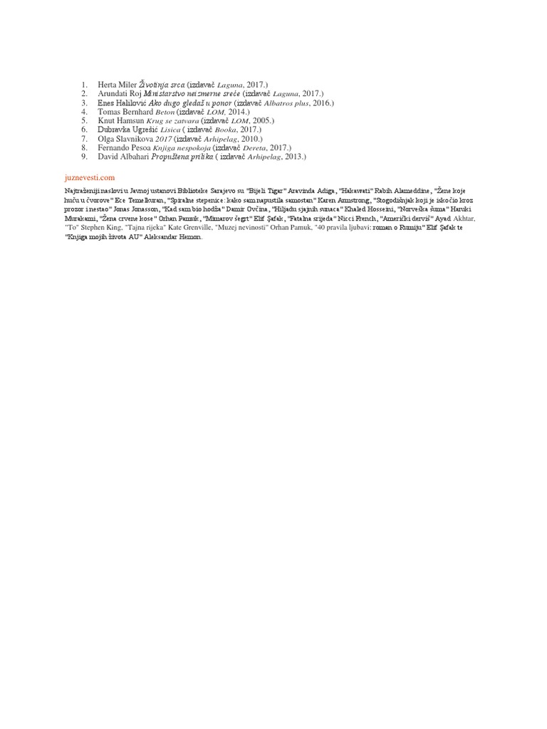 Knjige Za Citanje-08.01.18 | PDF