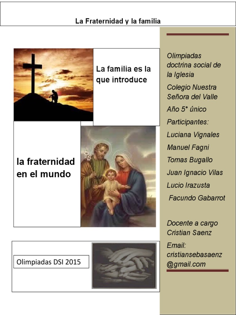 Fraternidad y Familia en la Fe Cristiana | PDF | Familia | Dios en el ...