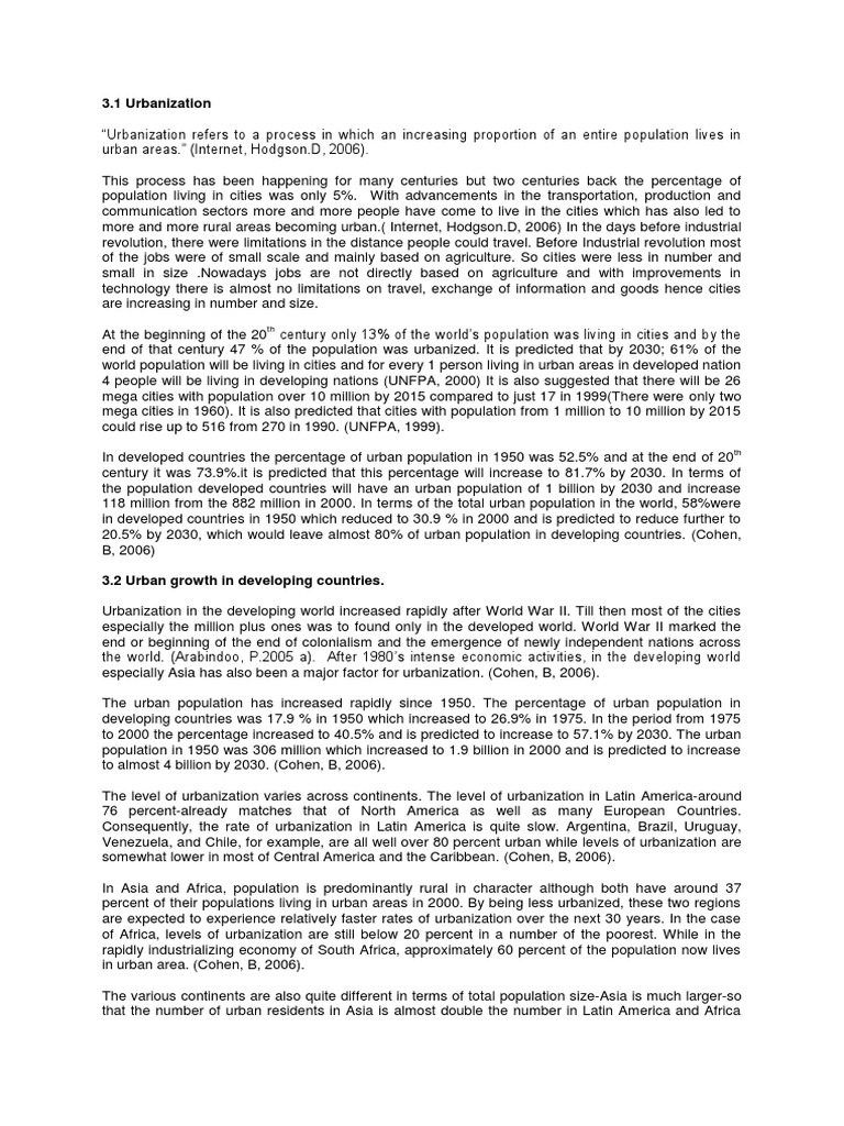Urbanization | PDF | Urbanization | Urban Sprawl