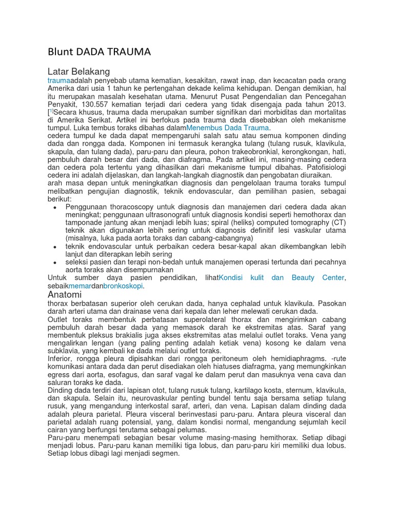 Trauma Tumpul Dada | PDF
