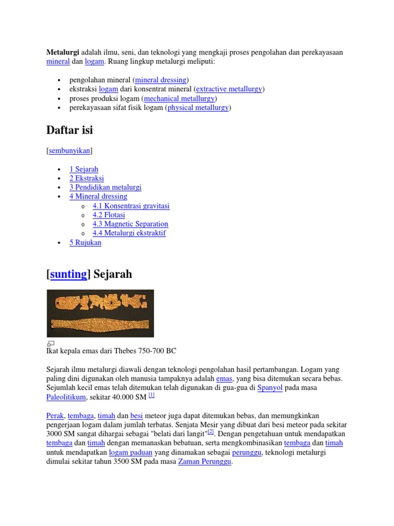 Dasar-Dasar Metalurgi dan Prosesnya | PDF