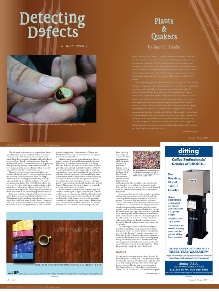 Roast JanFeb08 DefectsPt1 | PDF | Coffee | Nutrients