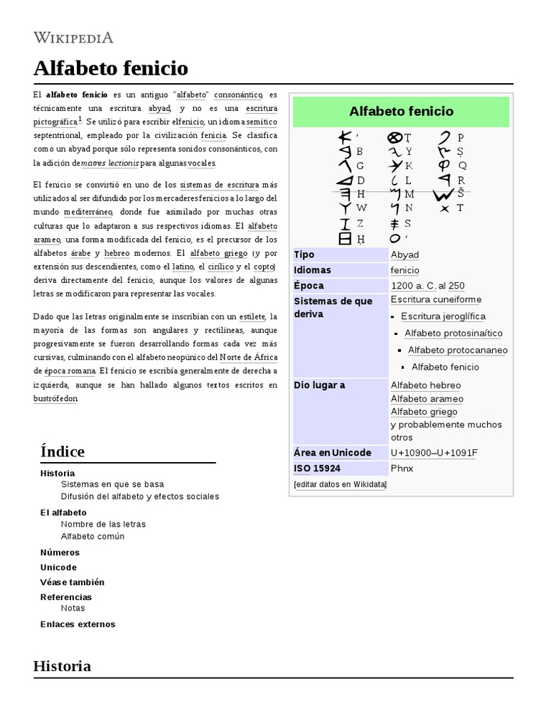 Alfabeto Fenicio | PDF | Alfabeto griego | Codificaciones