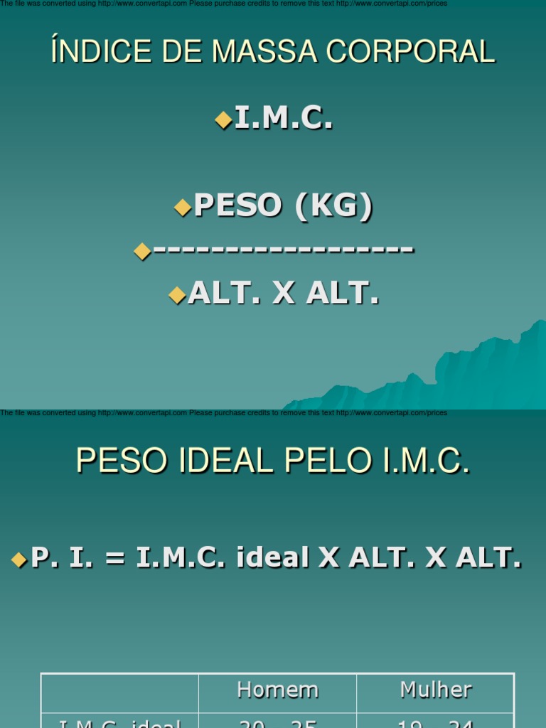 Cálculo de Peso Ideal | PDF | Wellness