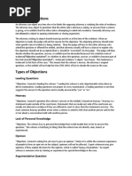 Florida Trial Objections Guide | PDF | Evidence (Law) | Testimony