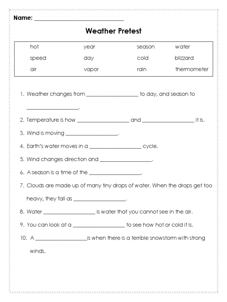 Weather Pretest | PDF