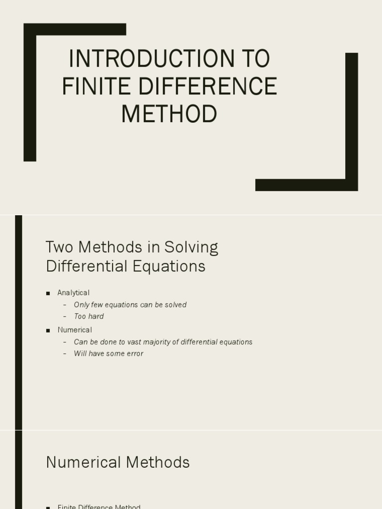 Introduction To Finite Difference Method | PDF | Finite Difference ...