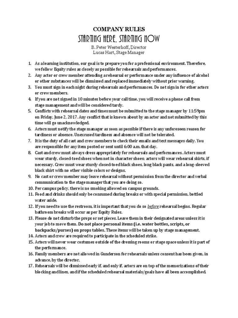 Company Rules Starting Here | PDF | Clothing | Leisure